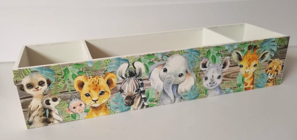 Wooden caddy Safari Animals – Olka Polka Creations
